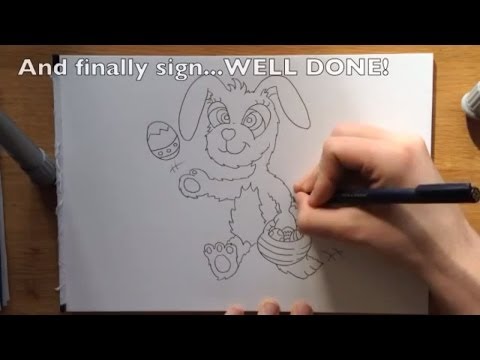 How to Draw the Easter Bunny - Easy Step by Step Tutorial - YouTube