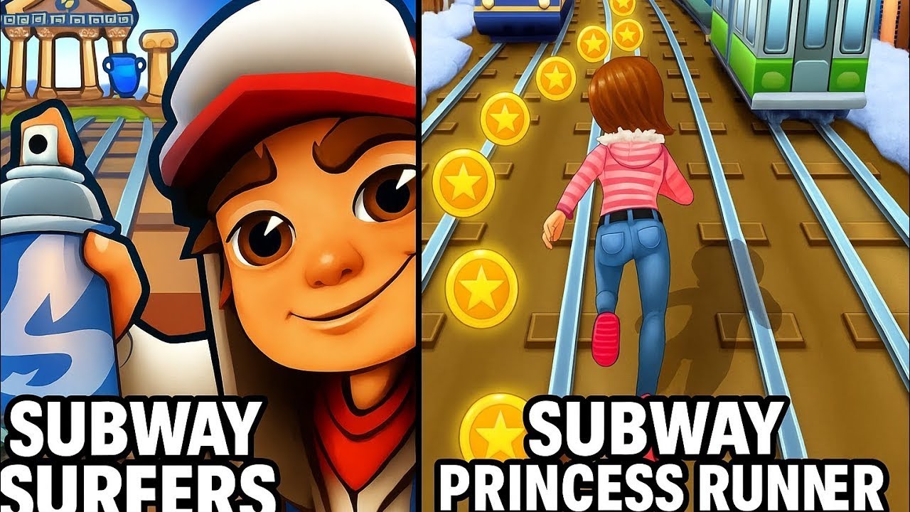 Subway Surfers VS Subway Princess Runner 🔥 Epic Split Screen Gameplay ...