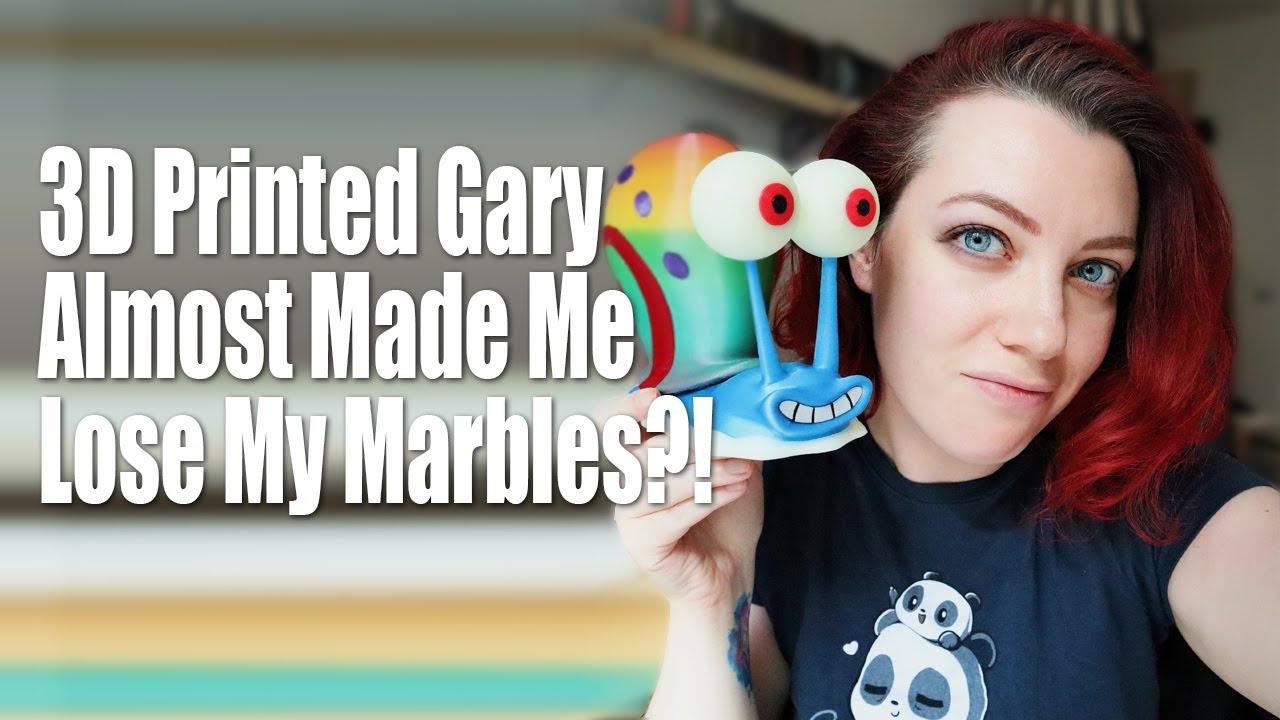 Jumbo 3D Printed Gary from Spongebob Squarepants! Clean-up + Assembly ...