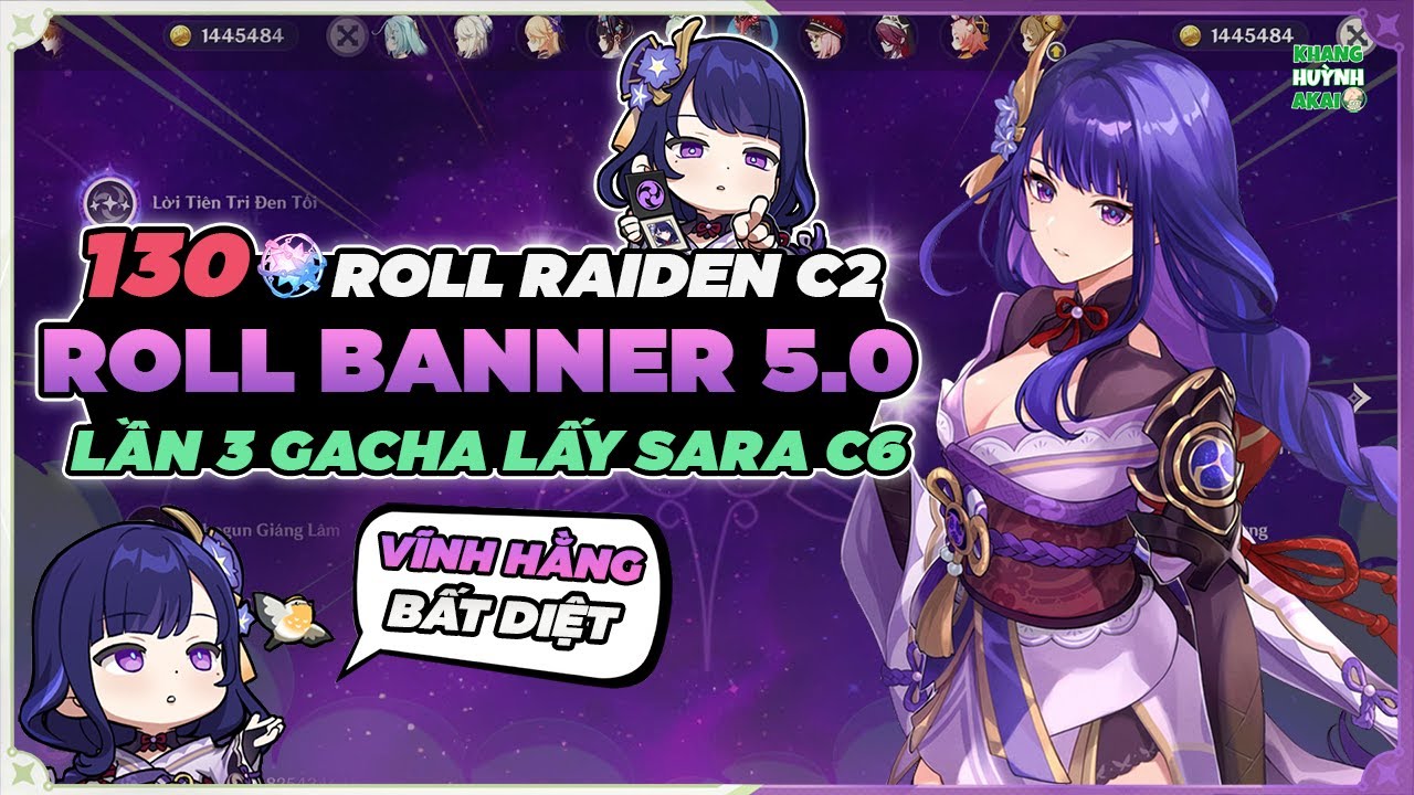 PHỤC THÙ LẦN 3 ROLL SARA C6!! GACHA BANNER KINICH & RAIDEN SHOGUN CUNG ...