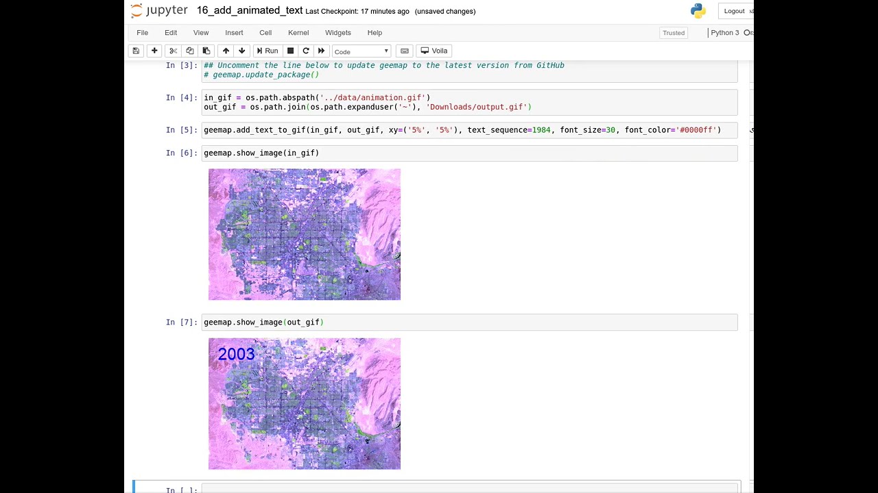 GEE Clip #16 - Adding animated text to GIF images generated from Earth ...