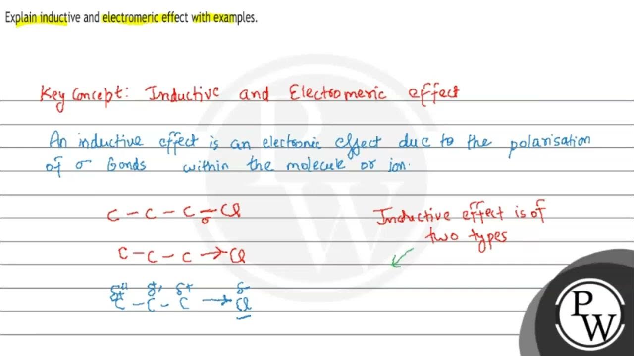 Explain inductive and electromeric effect with examples. - YouTube