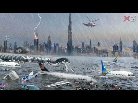 Mass Chaos in Dubai! Airport Underwater as Crazy Floods Sweep Highways & Cars Away!