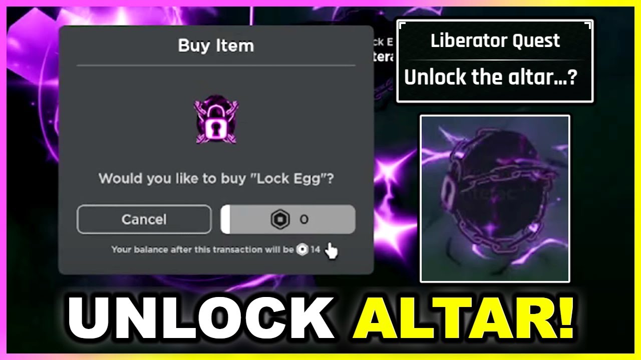 How to UNLOCK the ALTAR (Second Quest) + LOCK EGG *LIMITED* in Sol's ...