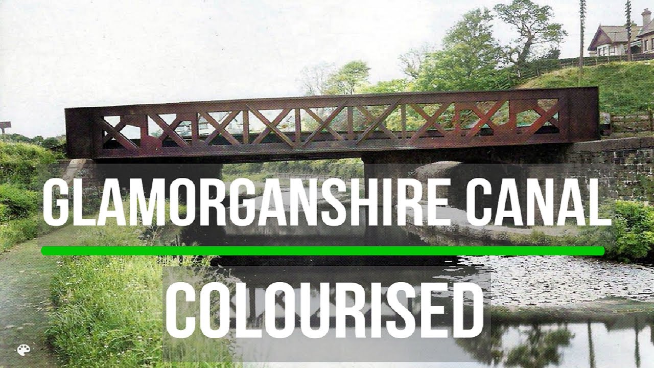 Colourised photos of the Glamorganshire canal through Whitchurch ...