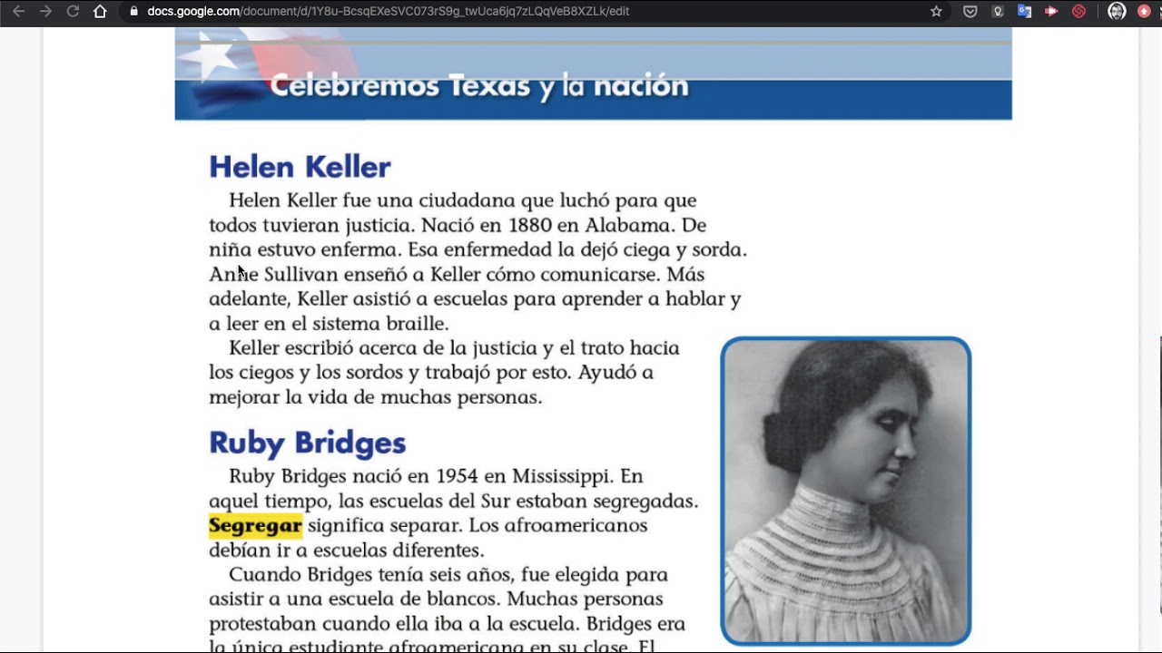 Helen Keller y Ruby Bridges en Español - YouTube