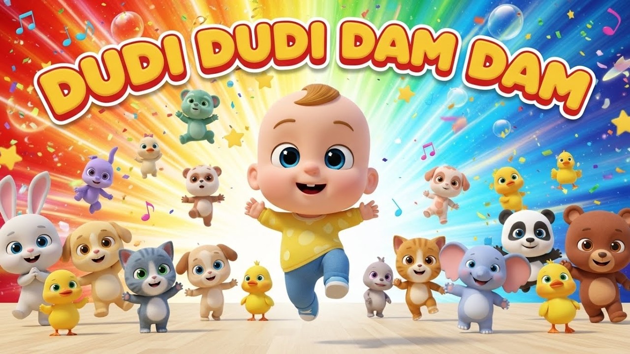 Dudi Dudi Dam Dam 💕 Cutest Kids Dance | Fun 3D Nursery Rhymes - YouTube