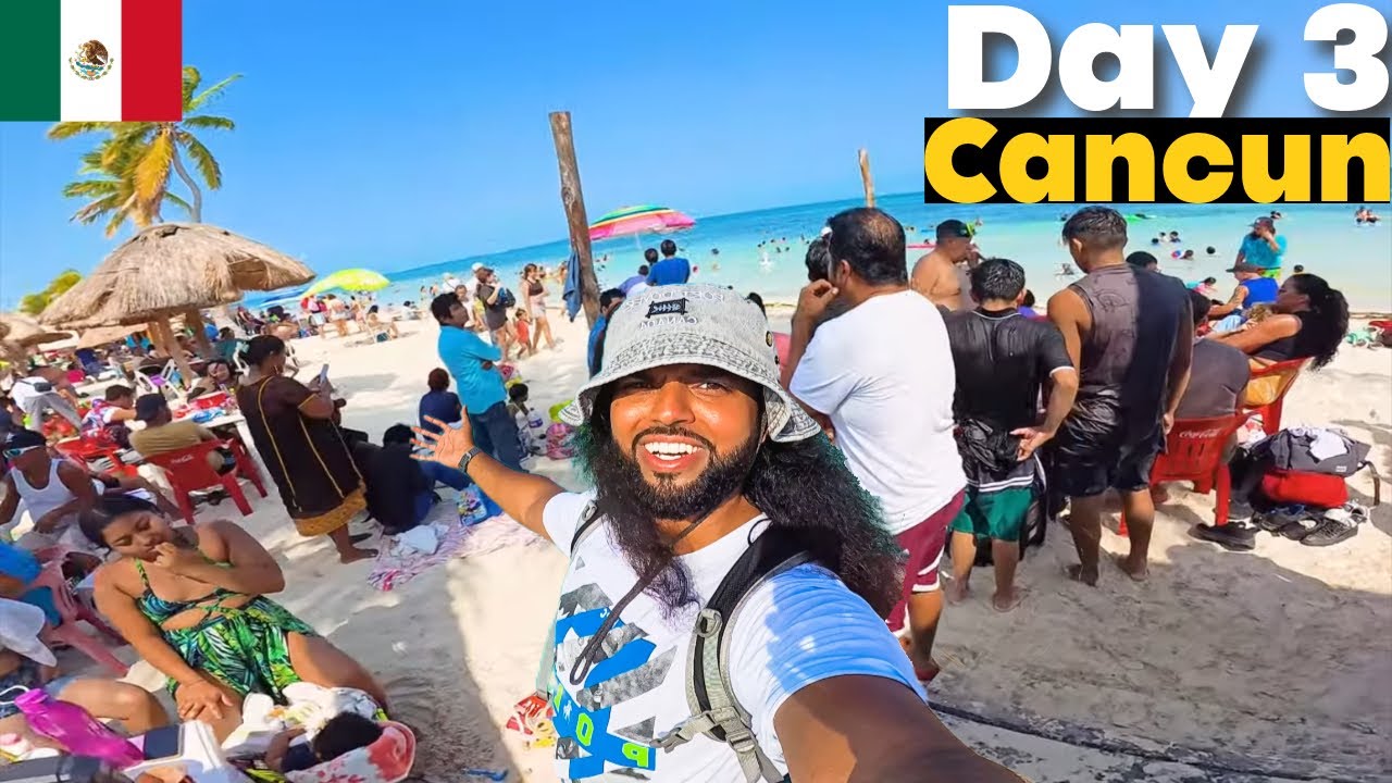 Visiting Cancun’s MOST Crowded Beach 🇲🇽 - YouTube