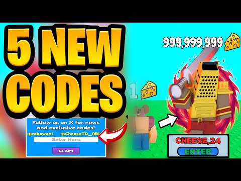 ALL *NEW* WORKING CODES FOR CHEESE TOWER DEFENSE IN ROBLOX CHEESE TD CODES