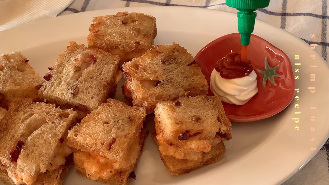 기름 온도만 잘 맞추면 끝!🦐멘보샤 Shrimp Toast(miànbāo xiā)[니스레시피Recipe] - YouTube