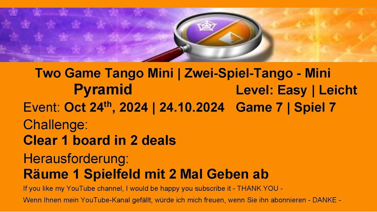 Two Game Tango Mini Pyramid - Easy #7 | Oct 24th, 2024 - YouTube