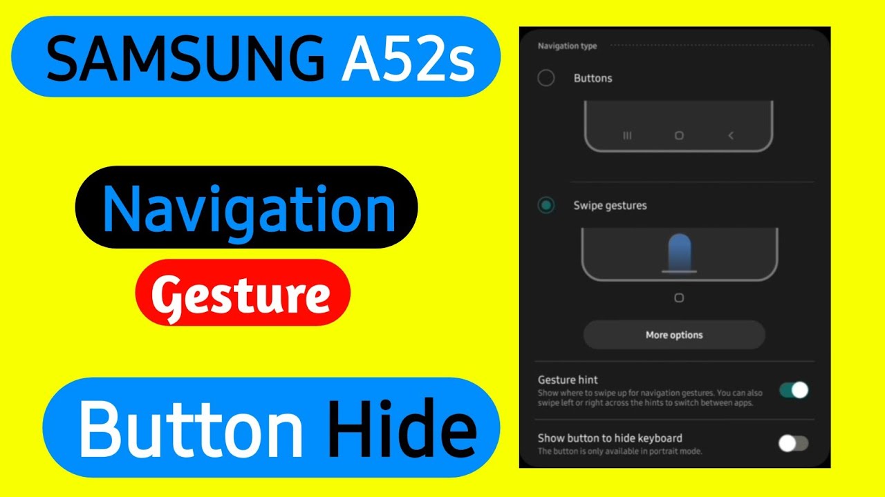 How to change Navigation Button A52s | Samsung A52s back button A52s ...