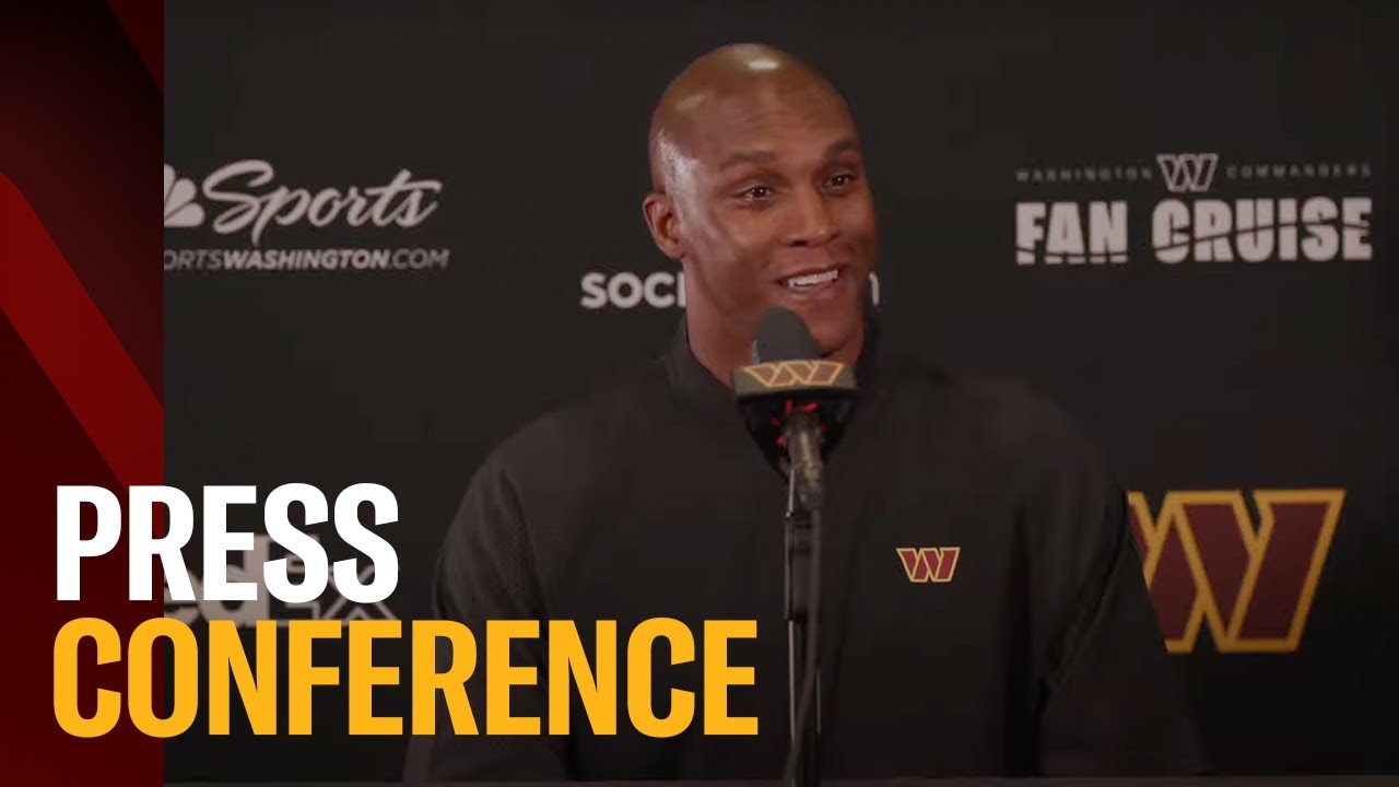 Senior Director of Player Personnel Eric Stokes speaks to the media ...