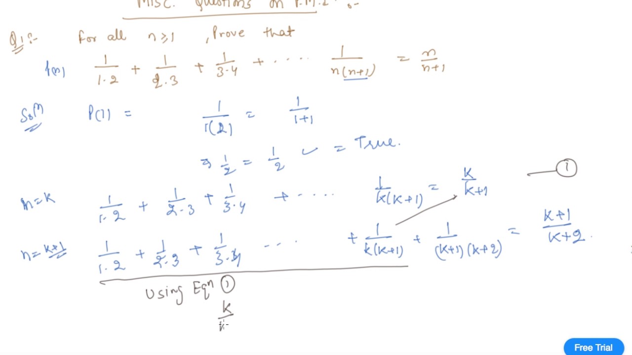 More Example Question on PMI | Class 11 Mathematics Principle of ...