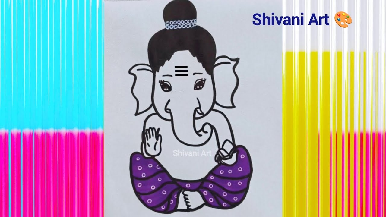 How to Draw The Lord Ganesha-Very Easy ll Lord Ganapathi Drawing easy ...