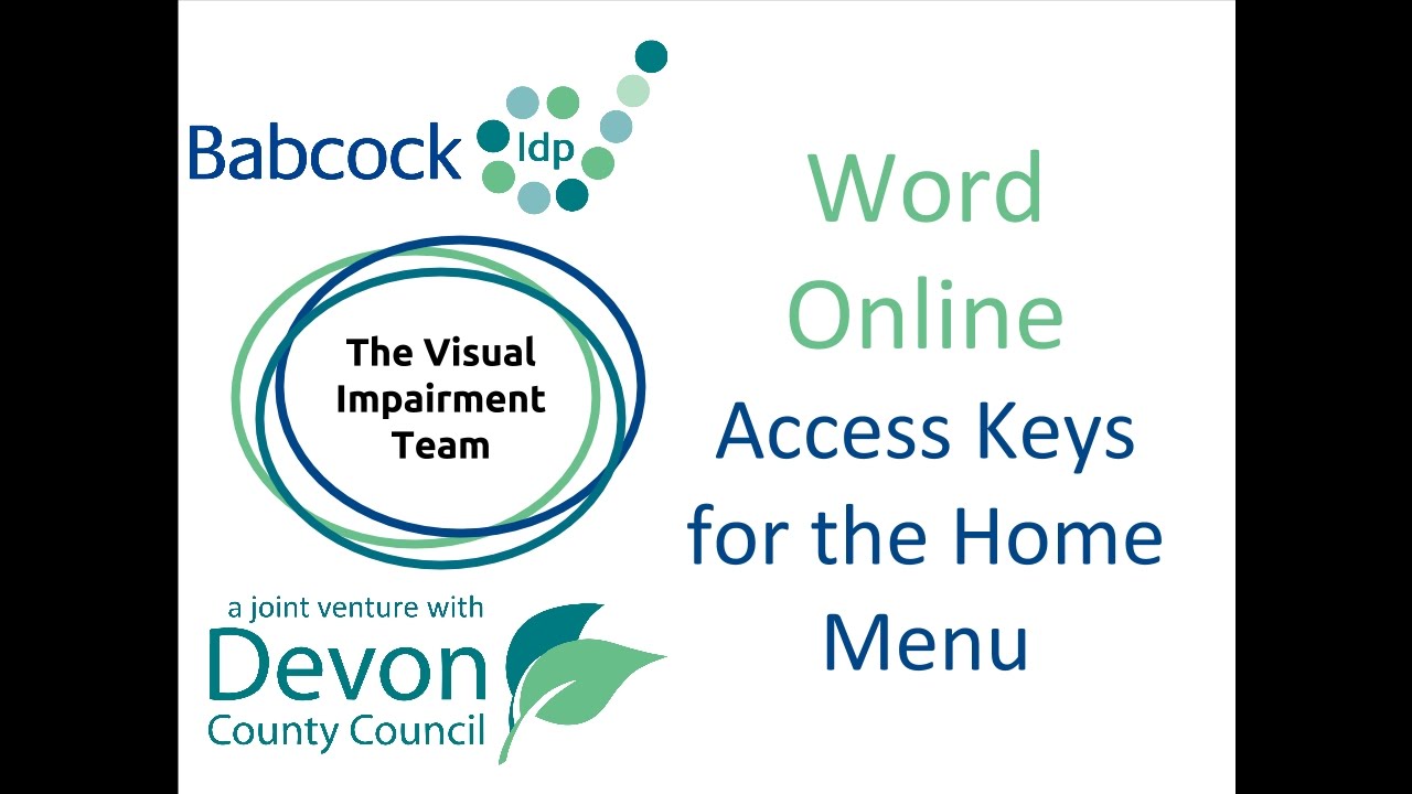 Word Online: Access Keys for the Home Menu - YouTube