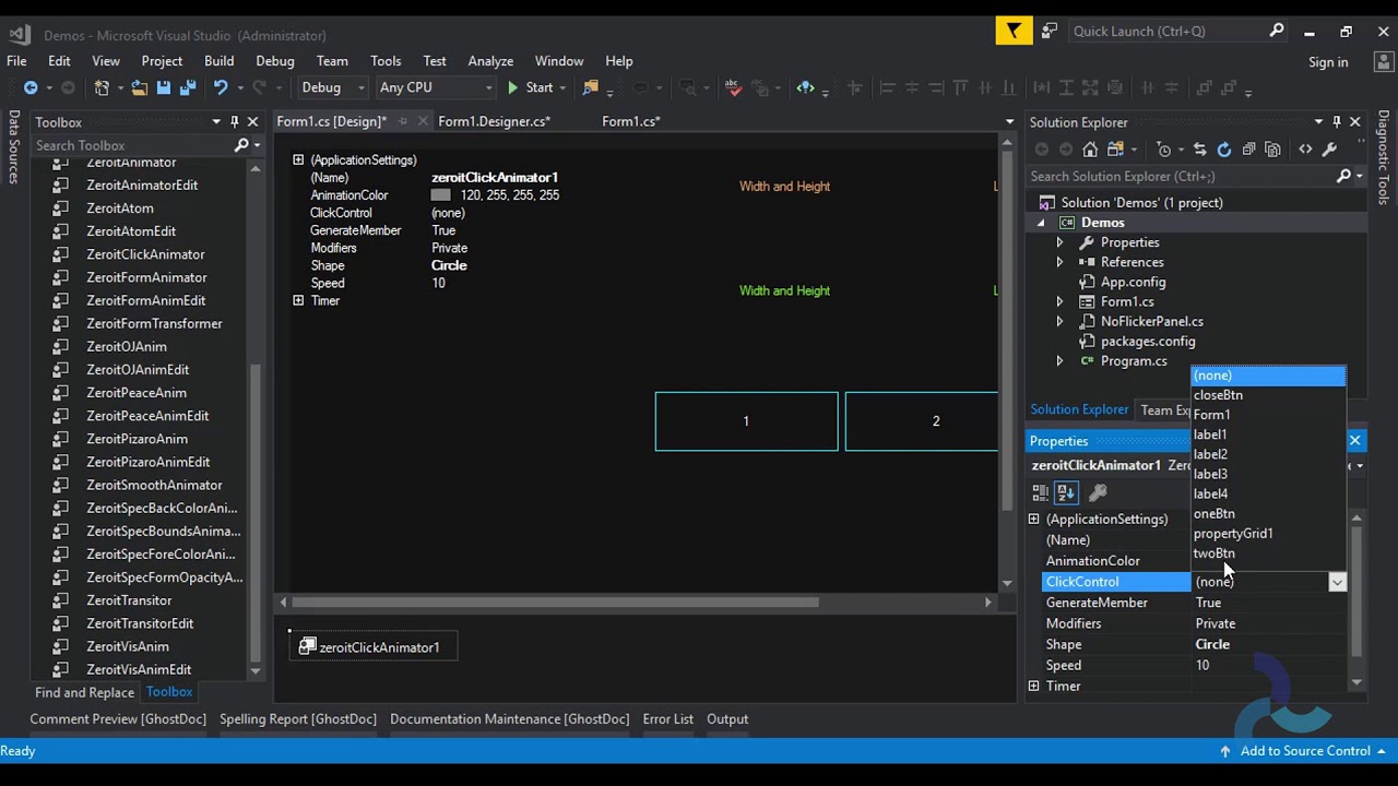 C Ui Animation Editor Zeroit Dev Winforms Click Transition Control 3691