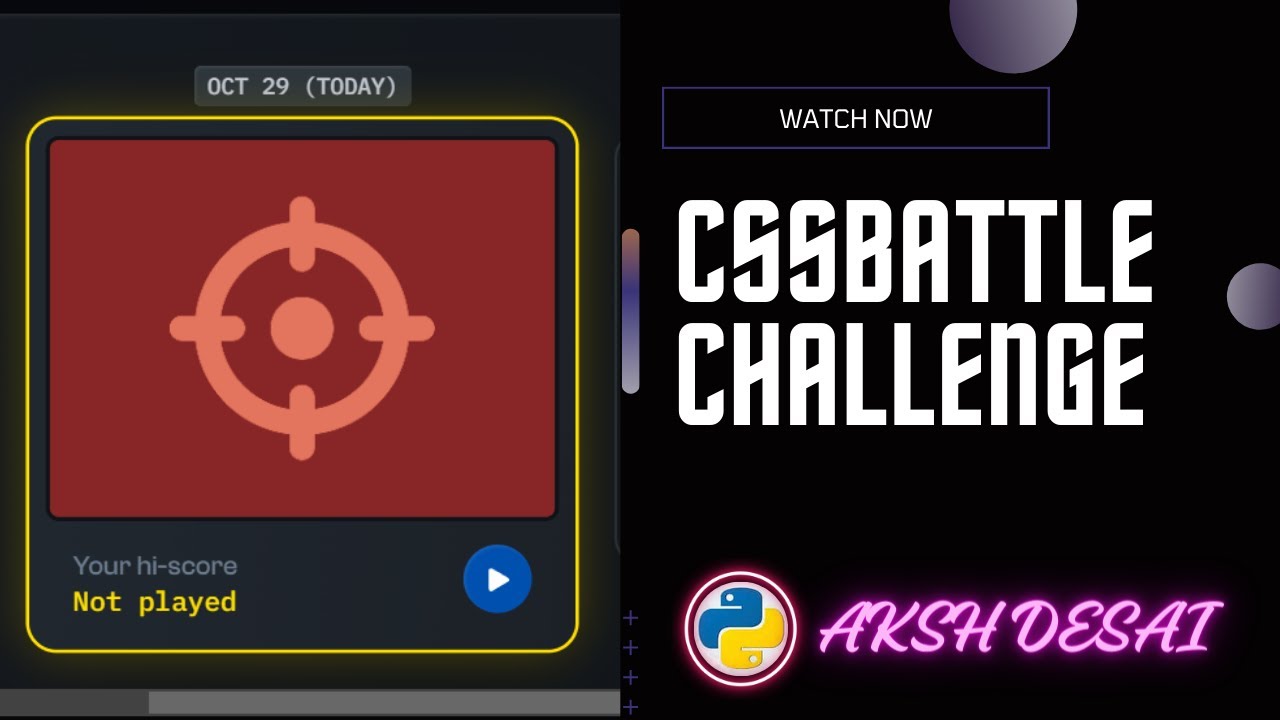 🤩 CssBattle Challenge (29-10-2023) #akshdesai #cssbattle - YouTube
