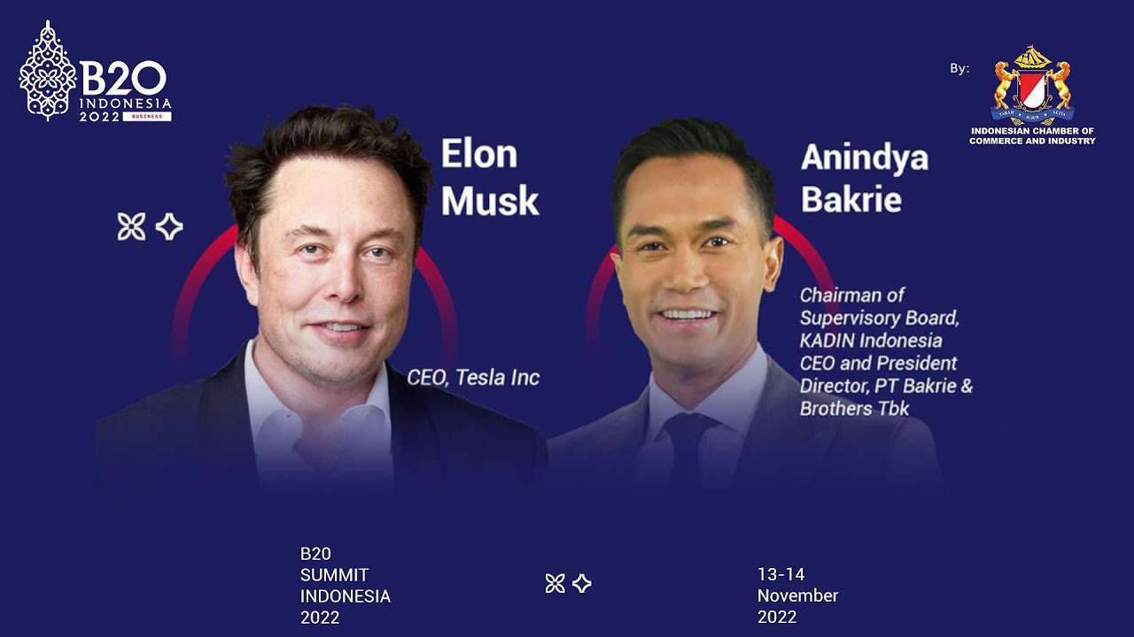 Elon Musk dan Anindya Bakrie Pakai Batik di B20 Summit Indonesia 2022 ...