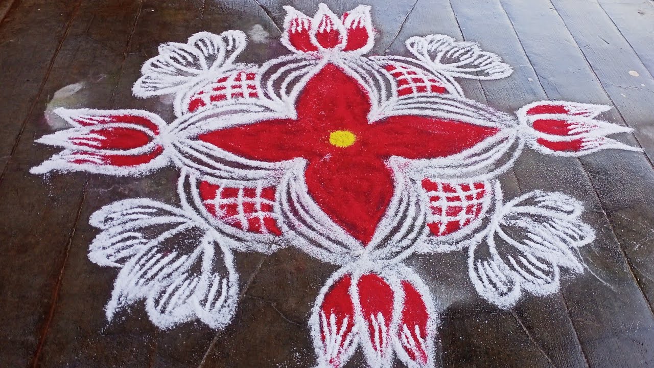 margazhi matha kolam / margali special rangoli - YouTube