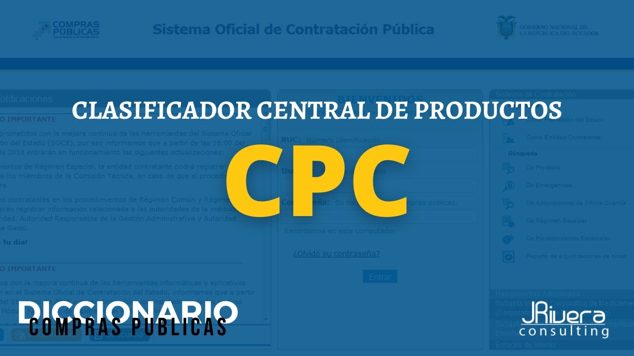 🔥 Que son los CPC - Códigos de los Productos [DICCIONARIO SERCOP ...
