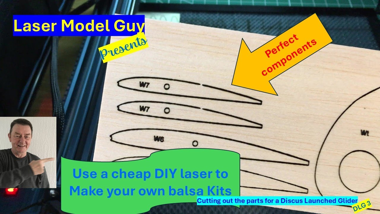 Discus Launch Glider 3 - How to laser cut perfect parts from Balsa ...