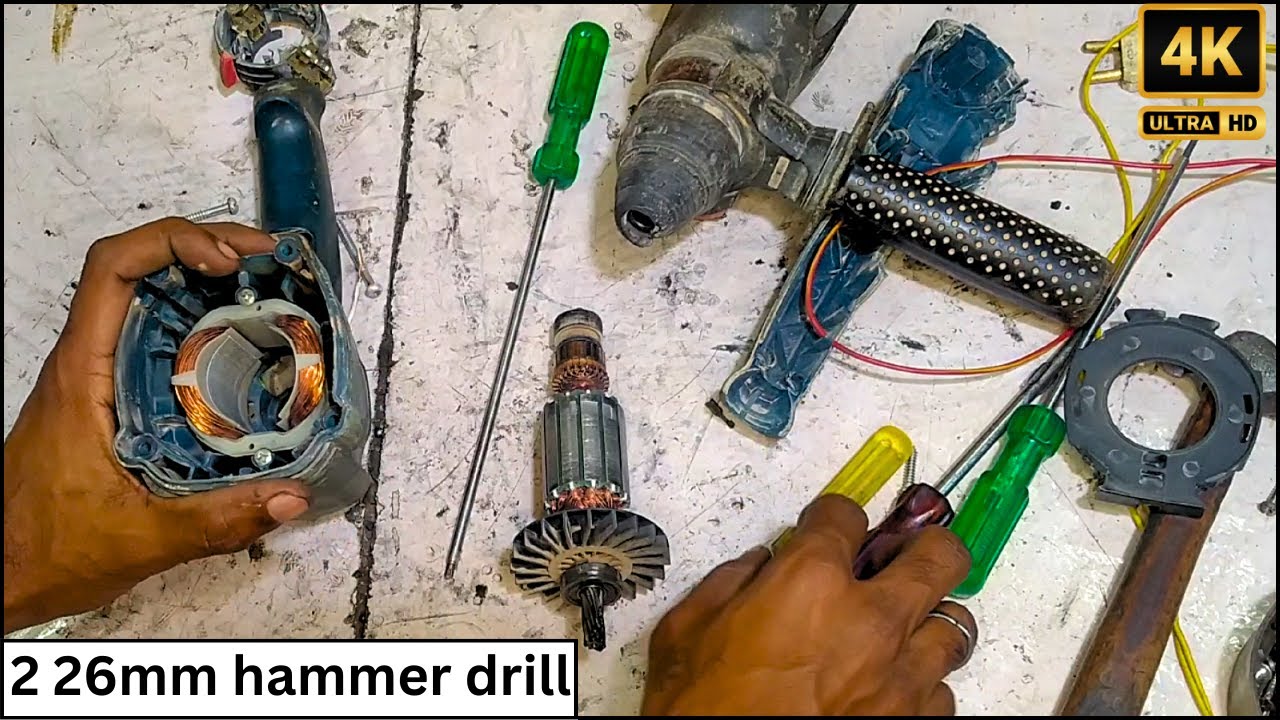 how to repair 2 26mm hammer drill not starting problem || coil problem solve || 26mm drill ...