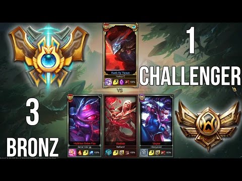 1 CHALLENGER YASUO vs 3 BRONZ!! KİM ALIR?? League of Legends