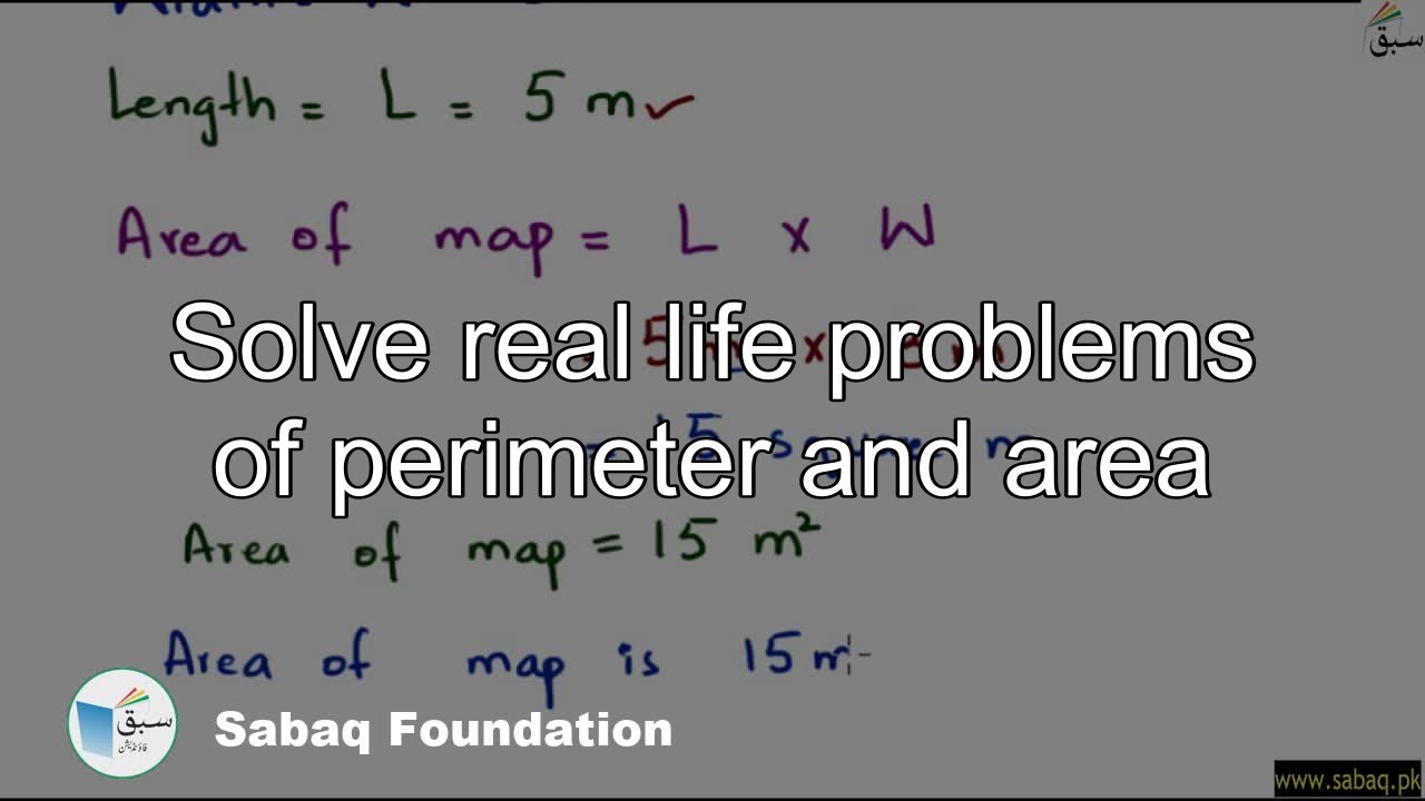 Solve real life problems of perimeter and area, Math Lecture | Sabaq.pk ...