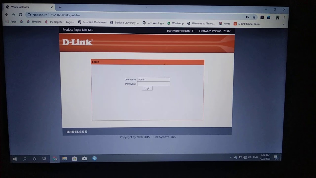 D link wifi password change. - YouTube