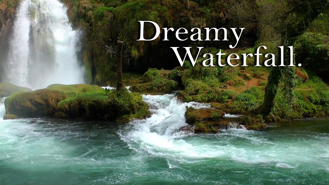 Dreamy Forest Waterfall 4K 🌊 Relaxing Music, Relieves Stress & Anxiety ...