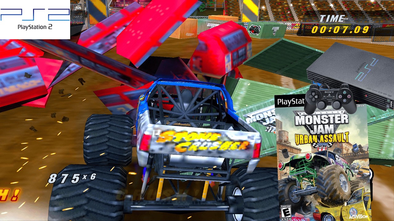Monster Jam: Urban Assault (2008) Sony PlayStation 2 (PS2) Gameplay in ...