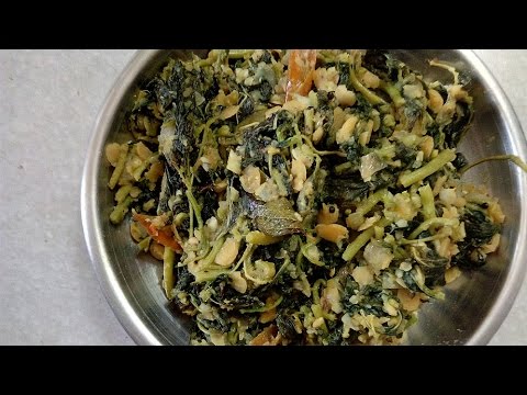 Preparing healthy fry with Amaranthus leaves (Thotakura fry in Telugu ...
