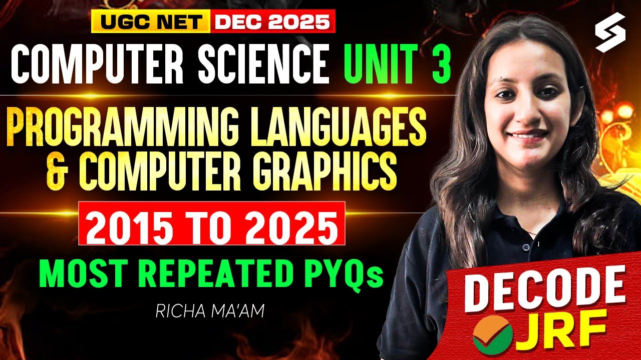 UGC NET Computer Science Unit 3 | Programming Languages & Computer Graphics UGC NET PYQs By ...