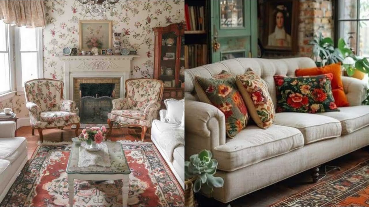 Rustic Charm : English Cottage Farmhouse Living Room Inspiration. - YouTube