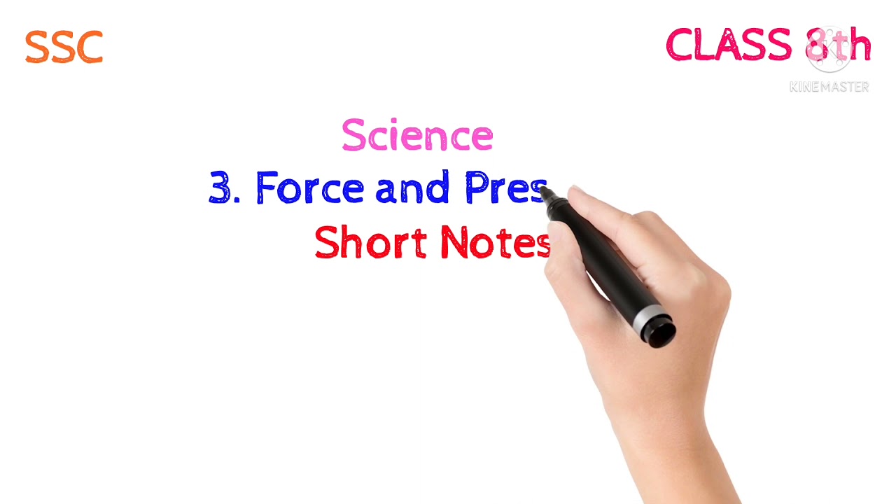SSC CLASS 8TH SCIENCE CHAPTER 3.FORCE AND PRESSURE SHORT NOTES - YouTube
