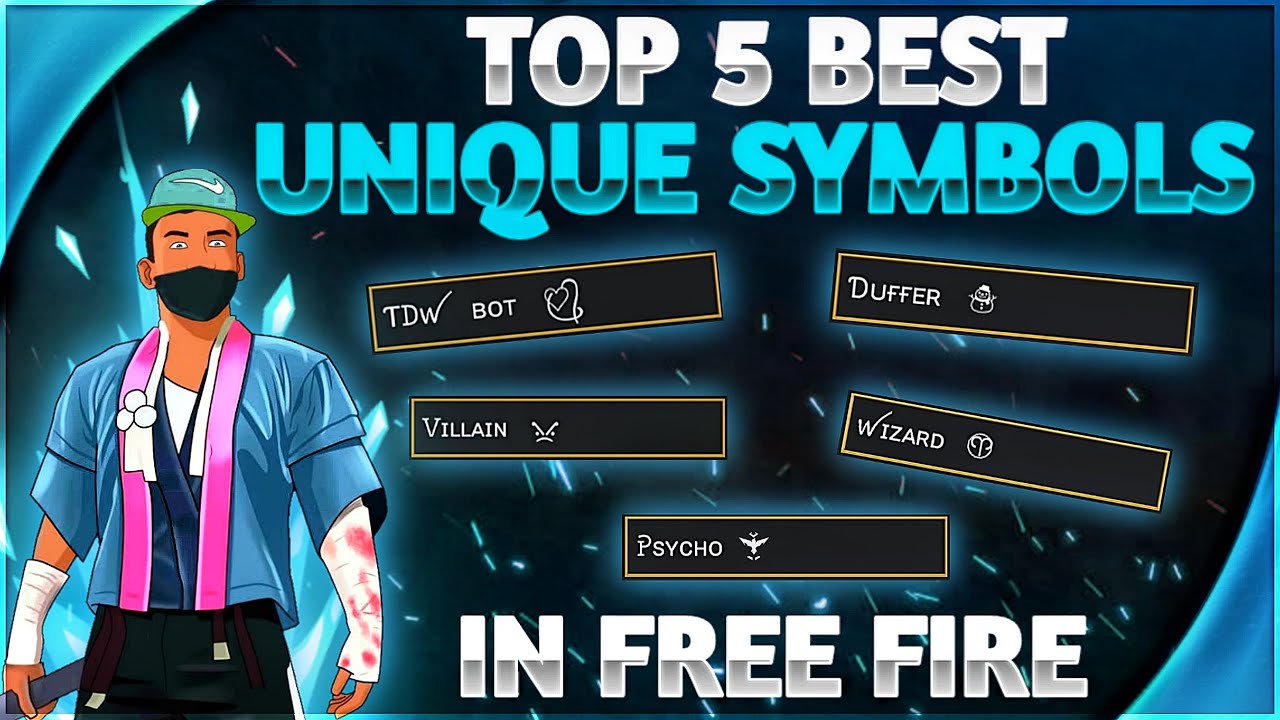 Top 5 Best Unique Symbols For Free Fire Name || Best Symbols And Name ...