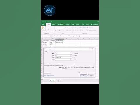 Create bulk Email Addresss Microsoft Excel - Concatenation Function #youtubeshorts - YouTube