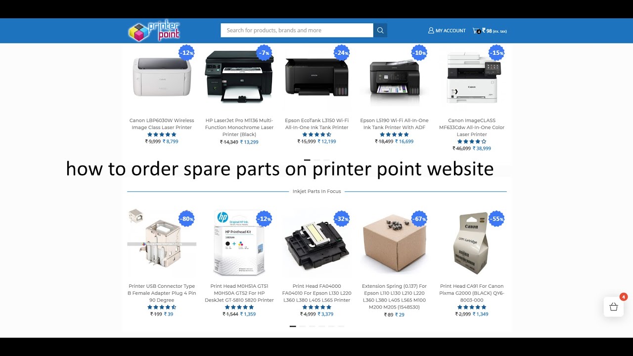 how to purchase | order spare parts on printerpoint - YouTube