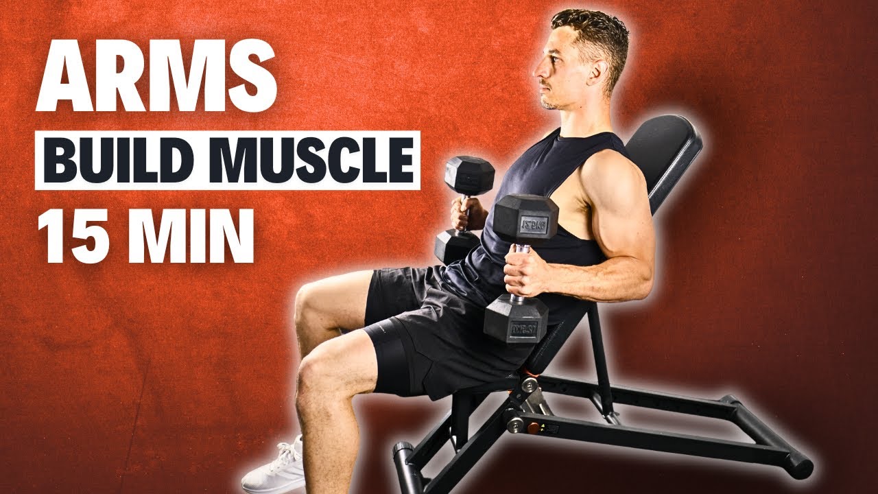 15 Min Dumbbell & Bench Arm Workout | Follow Along - YouTube