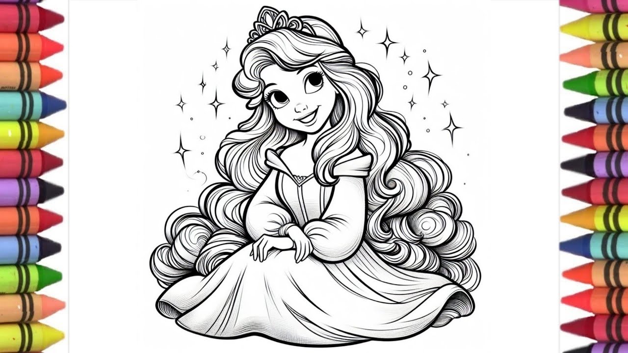 Beautiful princess drawing, how to draw Disney princess, repunzal ...