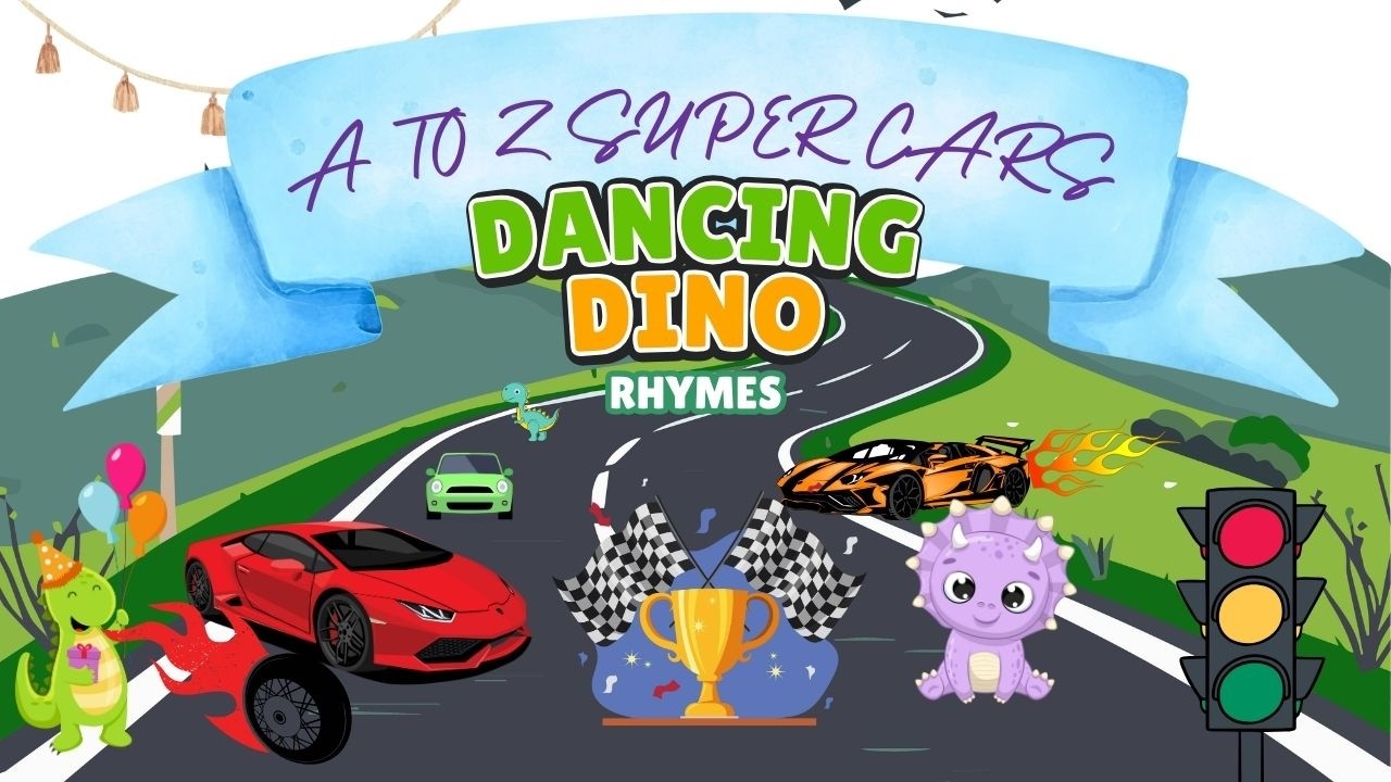 A to Z ABC Car Name Brands (v2) Dancing Dino Rhymes - YouTube