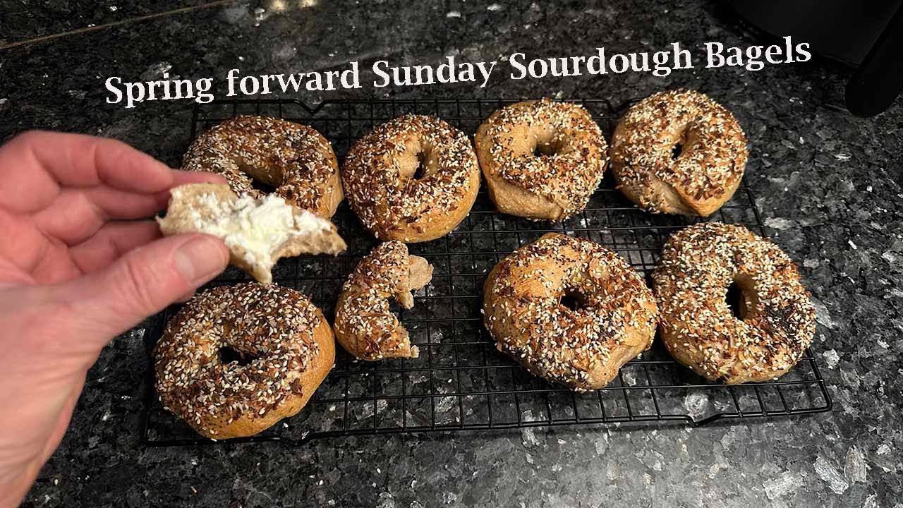 Spring Forward Sunday Sourdough Bagels - YouTube