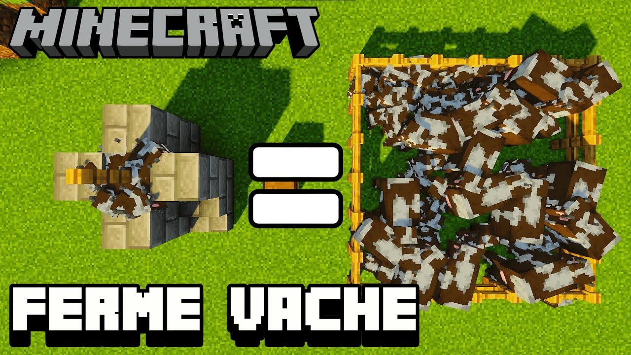 Minecraft - Ferme à VACHE [TUTO FACILE] - YouTube