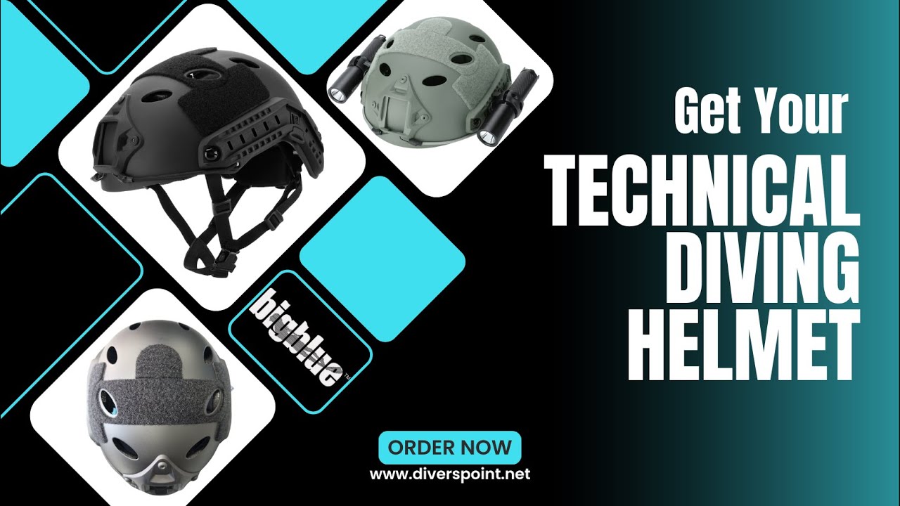 Bigblue Technical Diving Helmet TDH-2M - YouTube