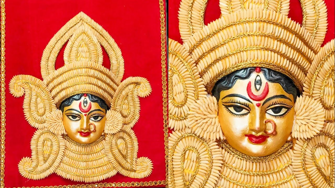 navratri special craft | durga mata decoration | diy maa durga face ...