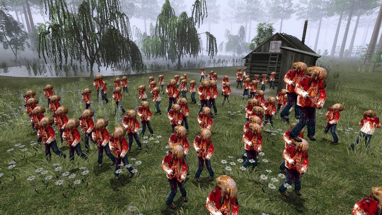 Gmod Zombie HORDE Chasing Me in Scary Woods And I'm Trying to Fight And ...