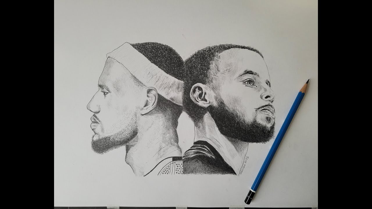 Lebron James vs Stephen Curry || DRAWING REALISTIC - YouTube