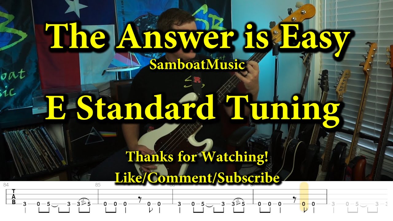 SamboatMusic - The Answer is Easy (Bass Cover with Tabs) - YouTube