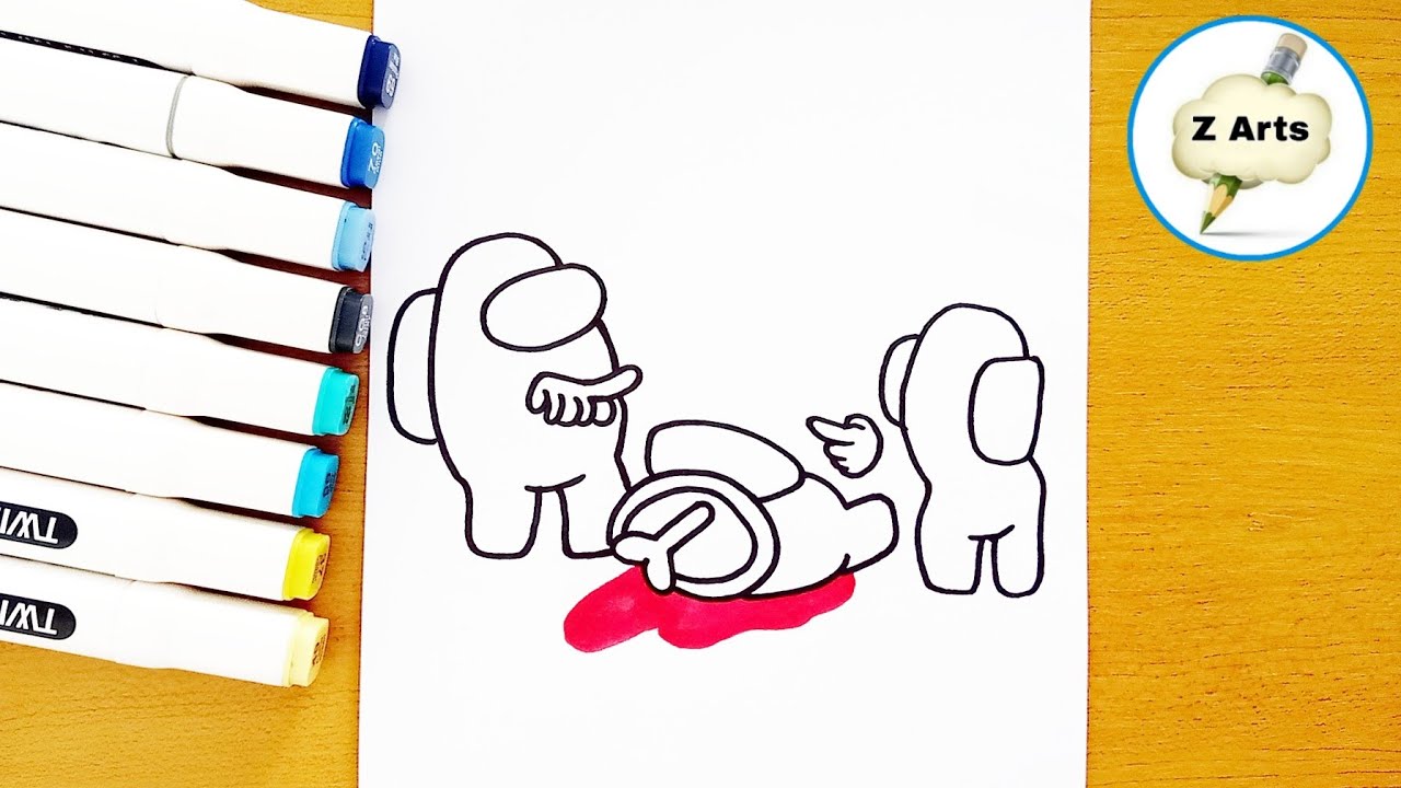 How to draw AMONG US who is the imposter step by step - YouTube